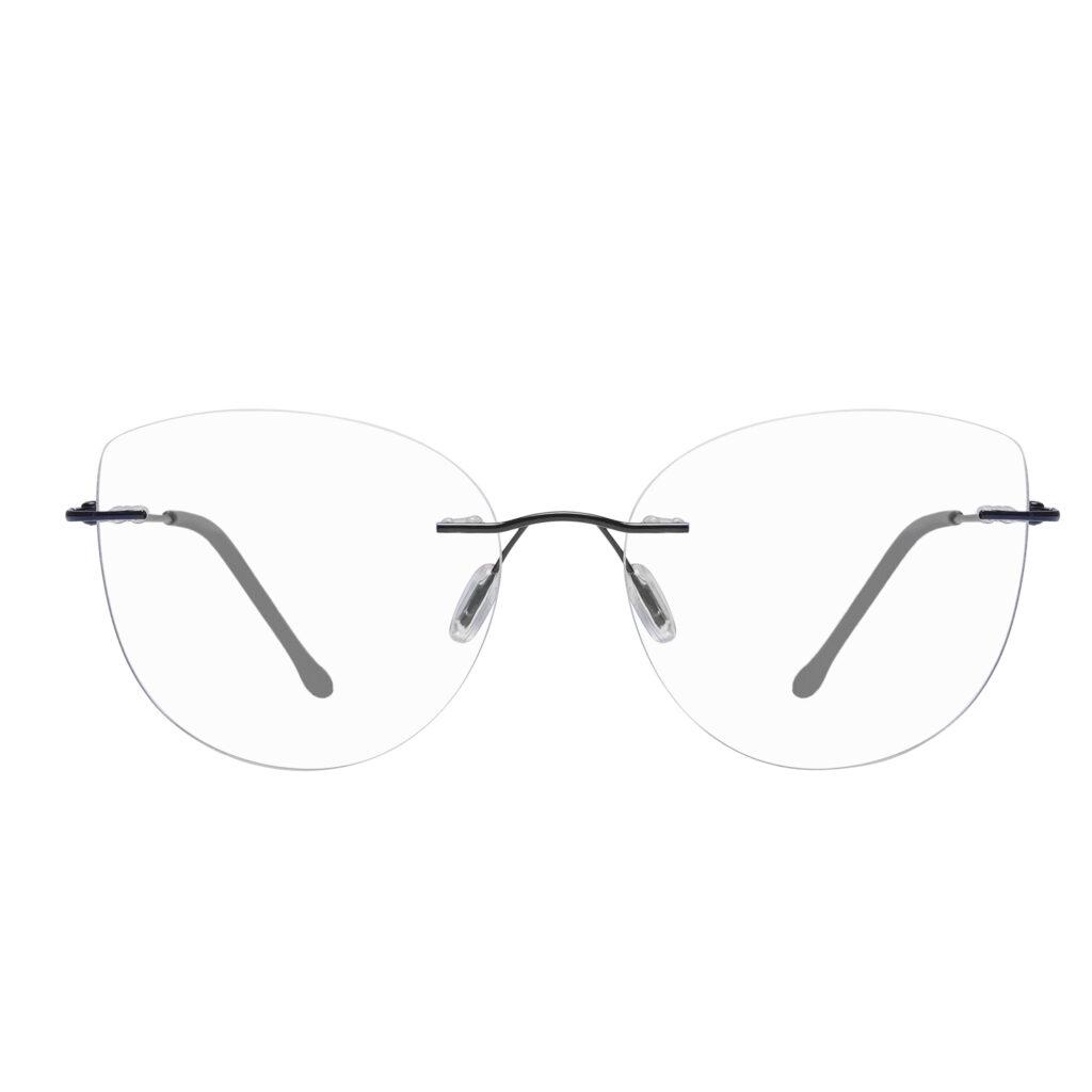Cat Eye Rimless Eyeglass Frame For Men And Women - ARN Optical